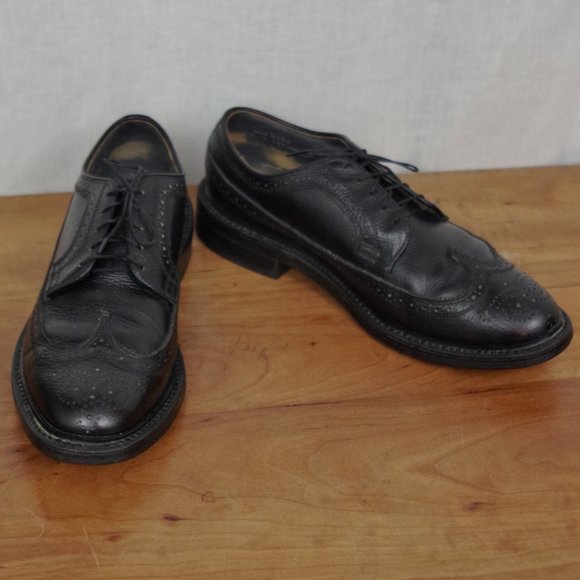 Dexter | Shoes | Mens Vintage Usa Made Black Leather Wingtips Size 9e ...